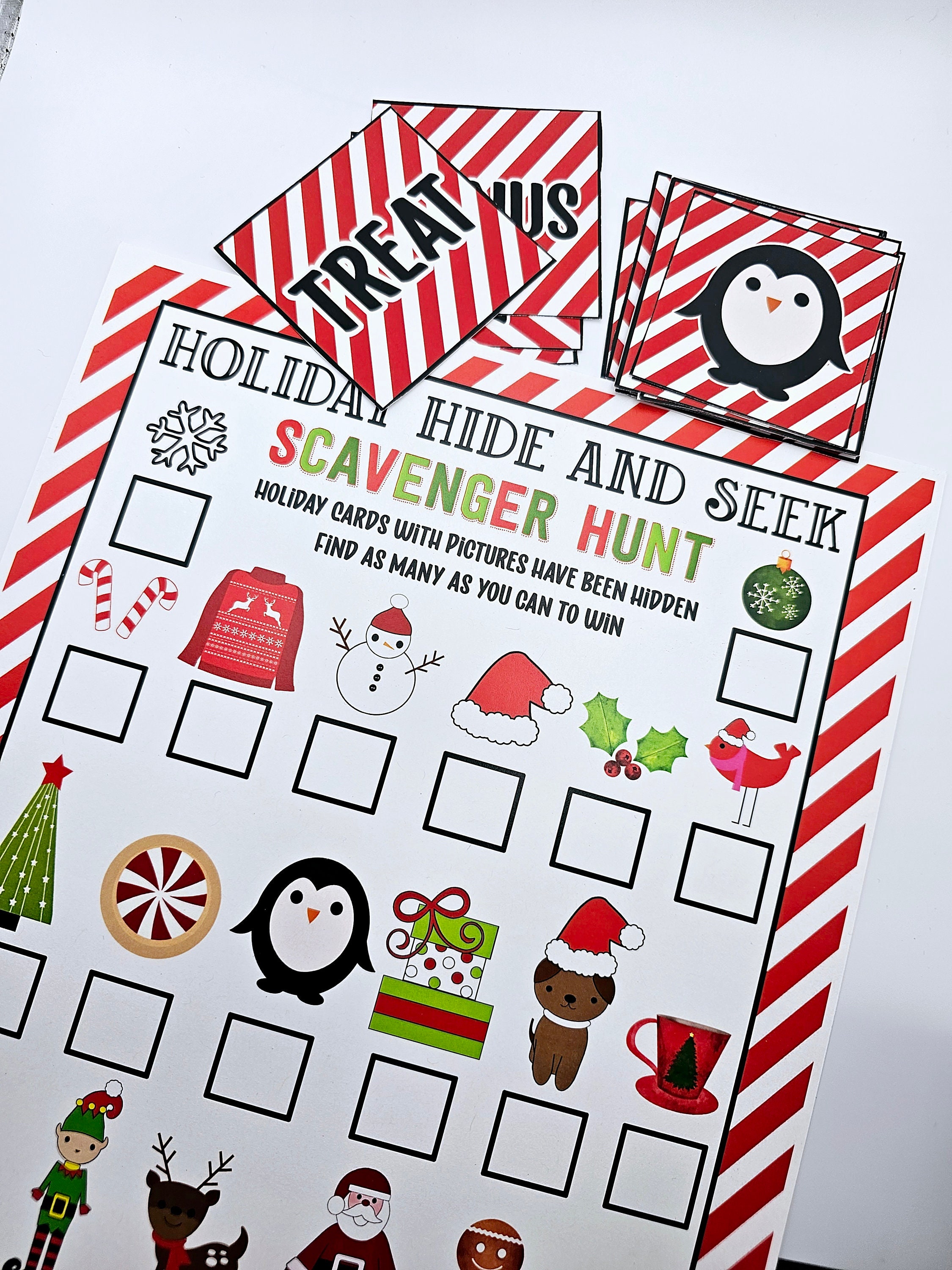 PRINTABLE Christmas Holiday Scavenger Indoor Hide Hunt Game Kids Hide ...