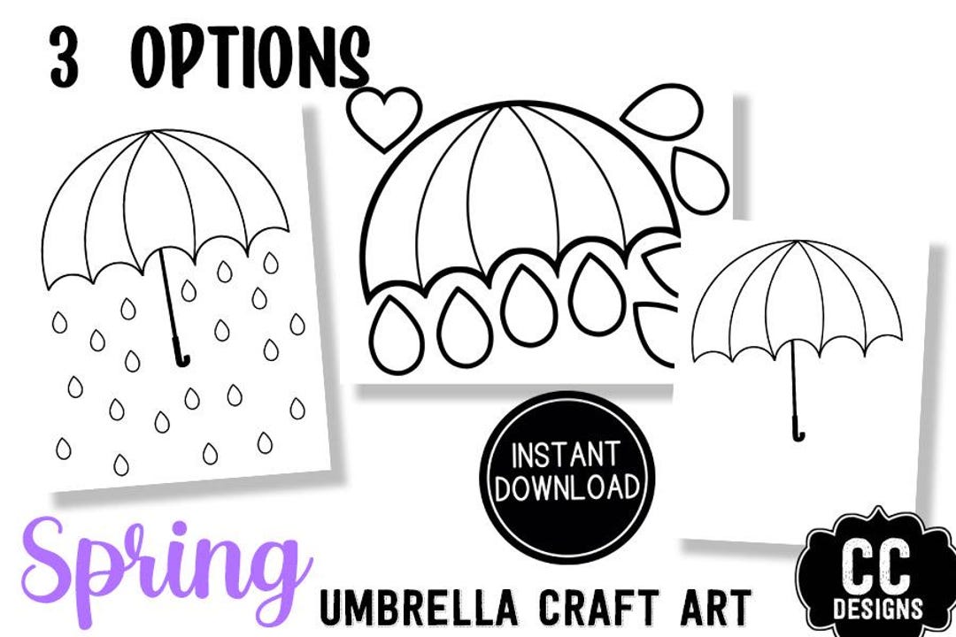Umbrella Spring Craft Art Template Easter Umbrella Art Project 3 Art ...