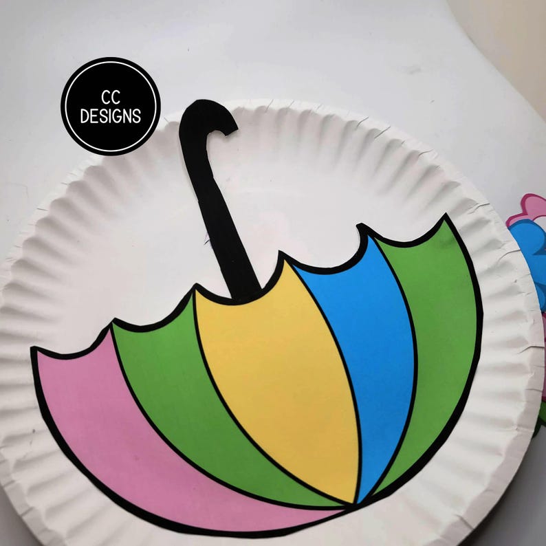 Spring Umbrella Craft Activity Umbrella April Craft Template Raindrop ...