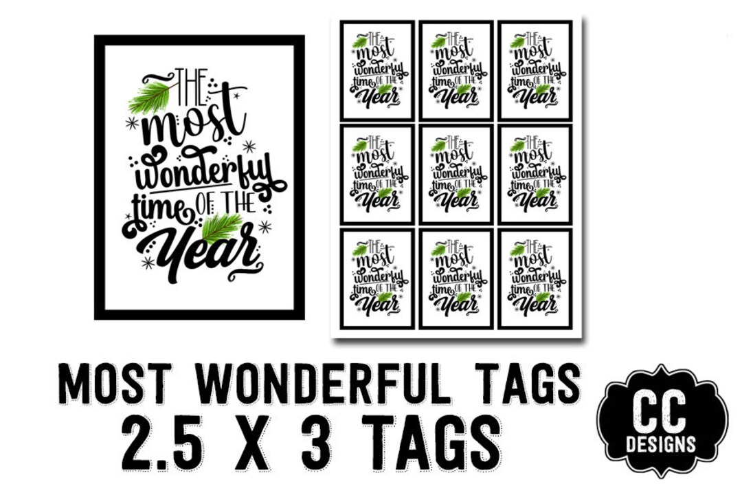 PRINTABLE- Most Wonderful Time Digital Gift Tags - Etsy