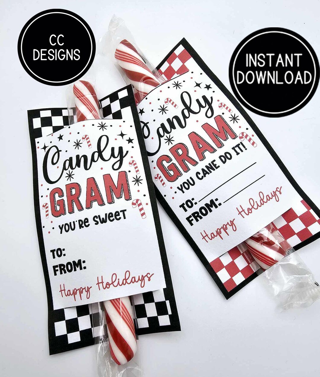 Candy Cane Gram Printable Card Christmas Fundraiser PTO Cards for ...