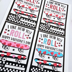 PRINTABLE Skateboard Valentine Favor Card Skate Boarding Valentine ...
