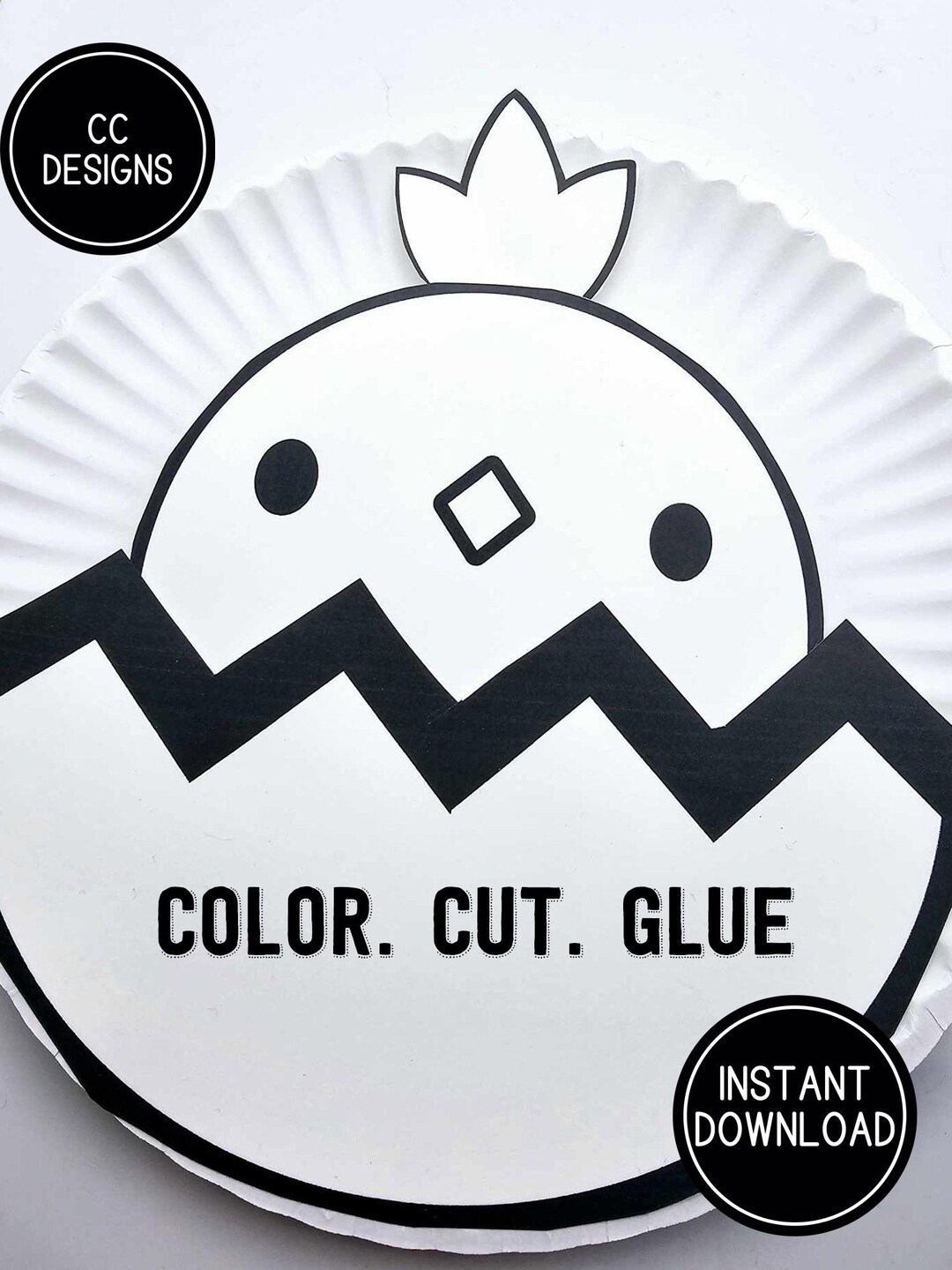 Spring Chick Paper Plate Art Craft Template Make a Easter Chick Plate ...