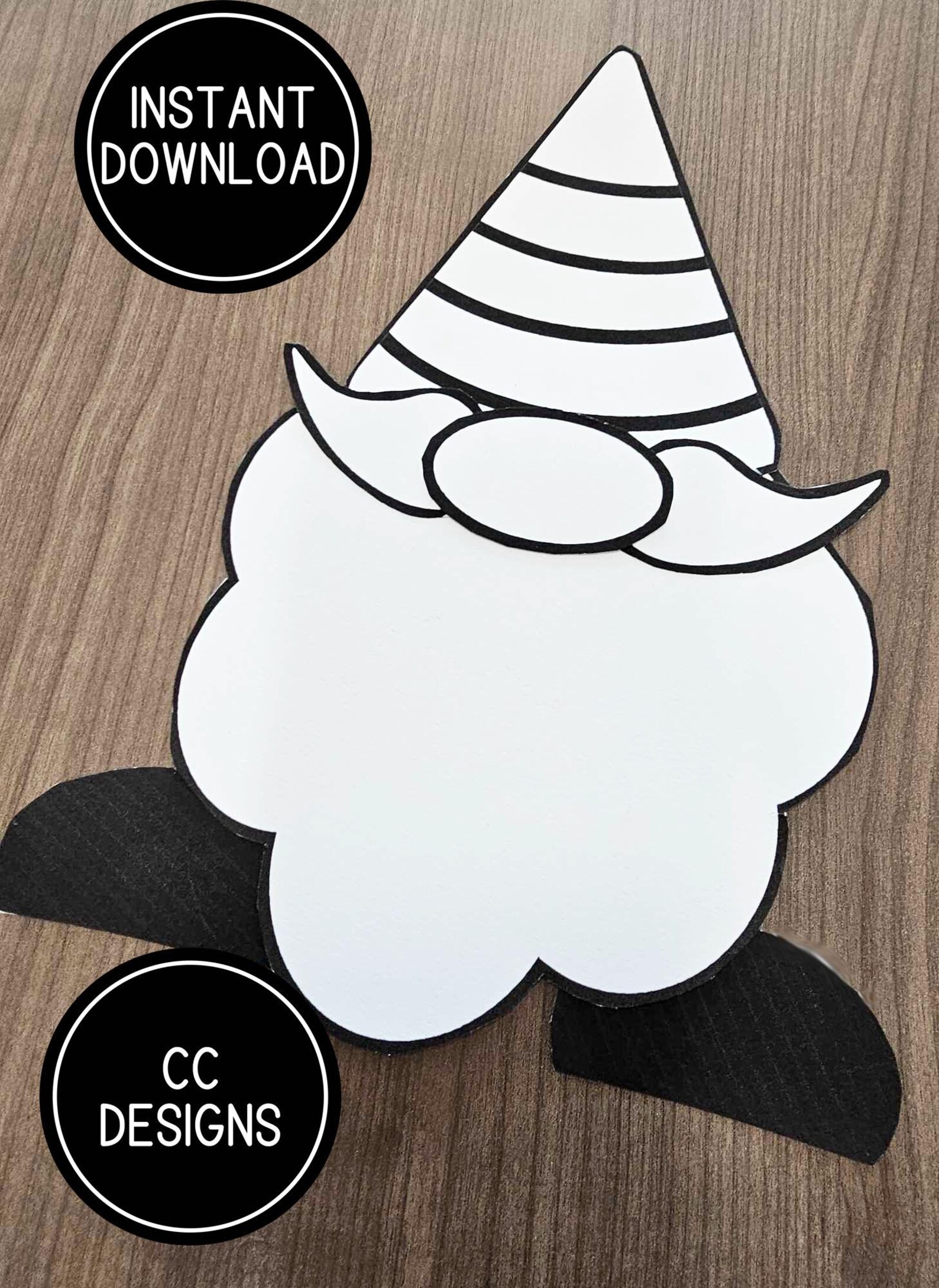 Gnome Craft Holiday Art Template Project for Holidays and Season Cute ...