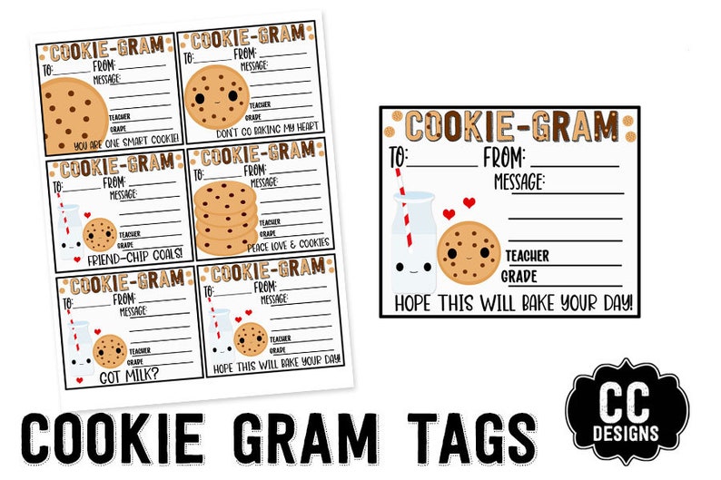 PRINTABLE Cookie Grams PTO Classroom Tags Cookie Sale Tags Classroom ...