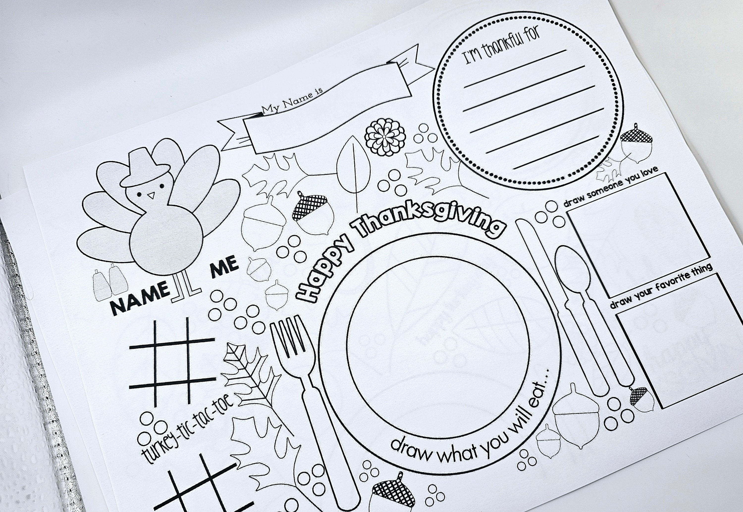 Doodle Kids Thanksgiving Fall Download Party Game Digital Printable ...