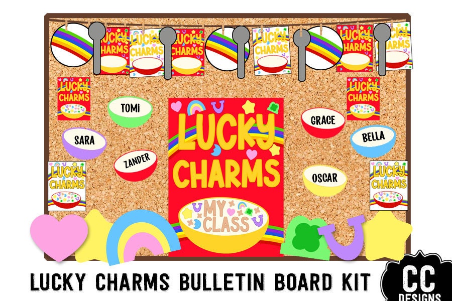 Bulletin Board Kit Lucky Charm Door Kit St. Patrick's Day Door Art Kit ...