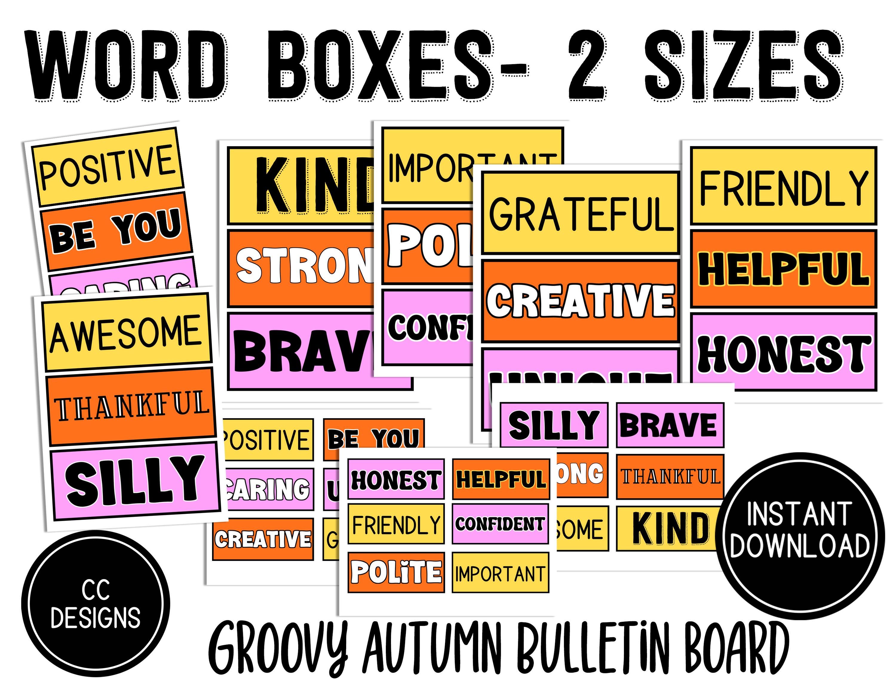 Groovy Fall Autumn Bulletin Board Kit Digital Art Door Kit Fall Themed ...
