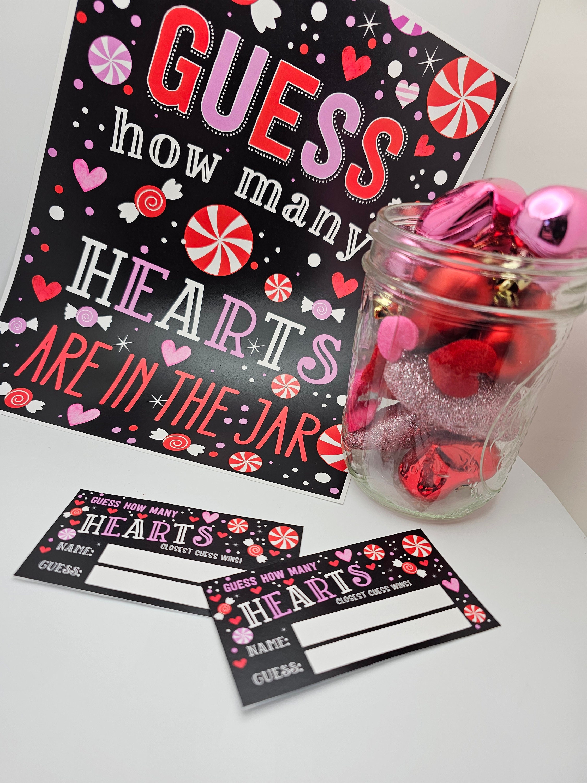 Printable Valentines' Day Heart Guessing Game - Etsy