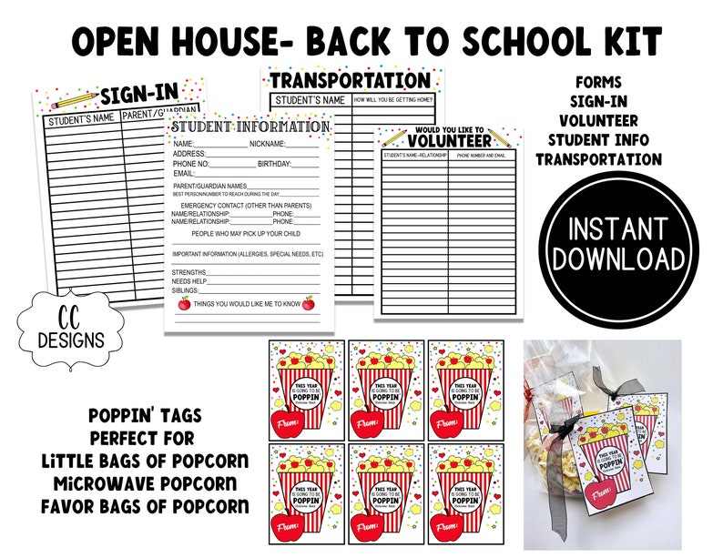 Back to School OPEN House Printable Kit Welcome Back School Kit Kit for ...