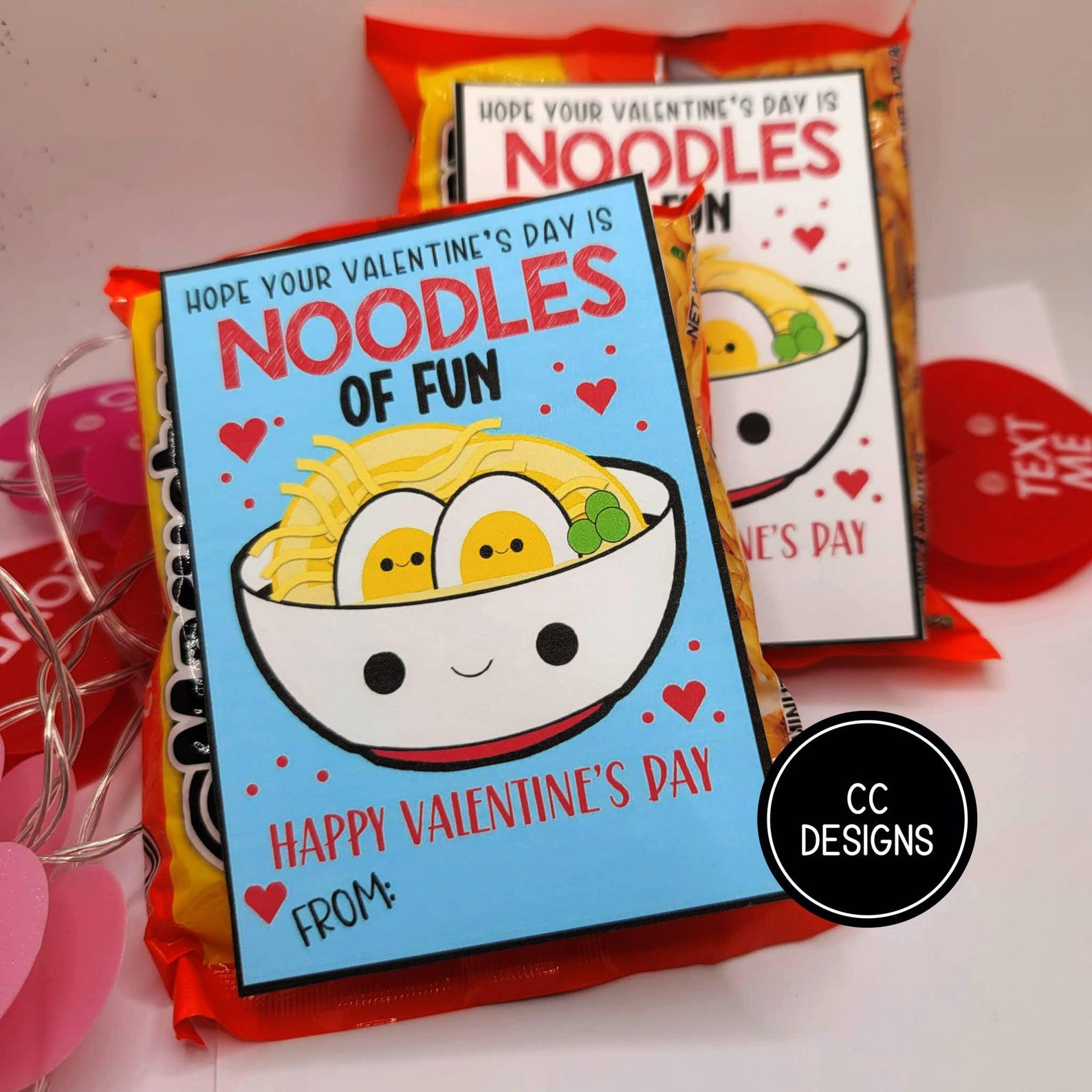 Ramen Valentine Tags Printable | Noodles of Fun Valentine | Ramen ...