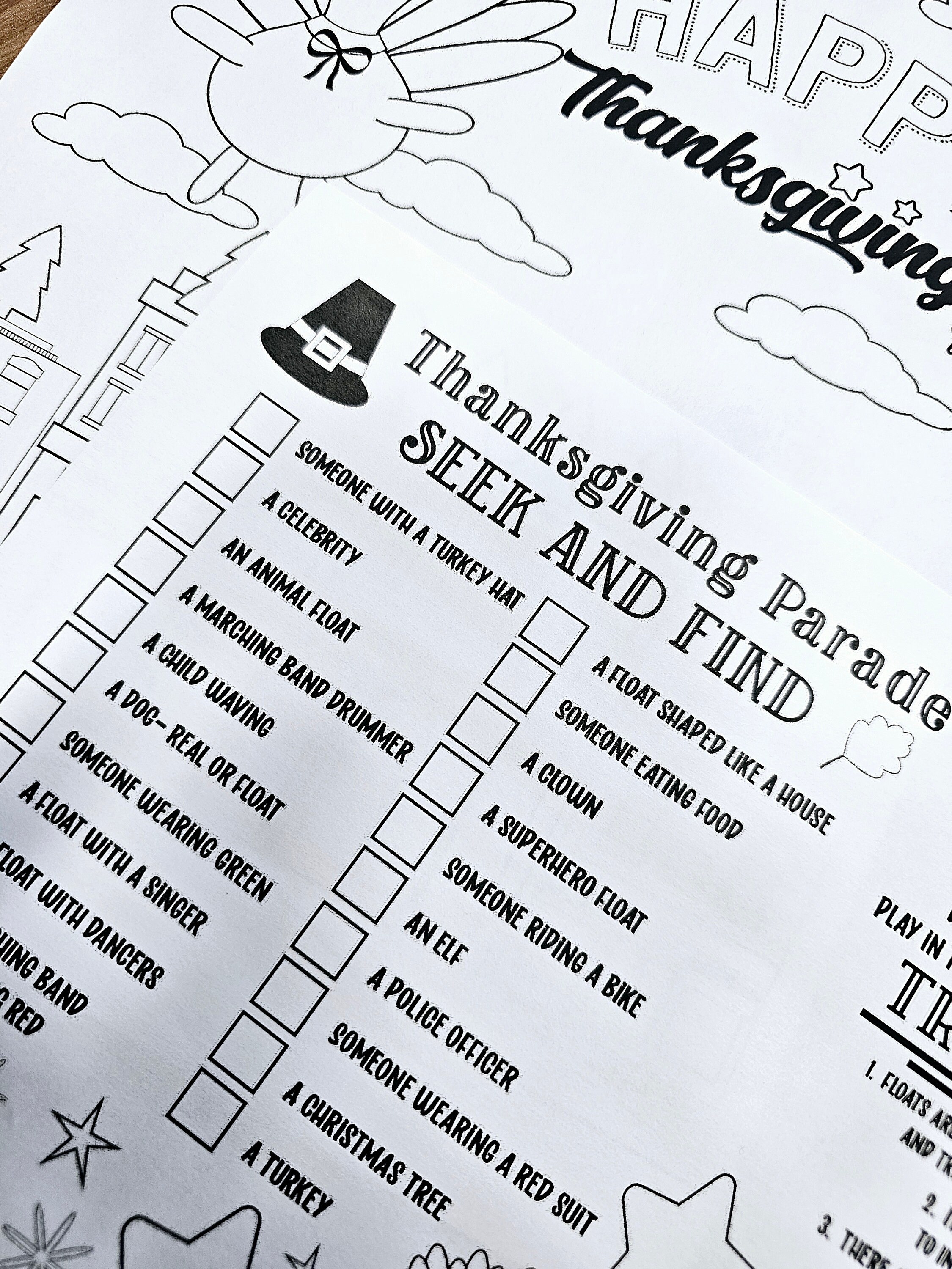 Thanksgiving Parade Activity Coloring Placemat Seek & Find - Etsy