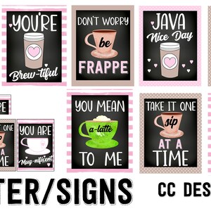 PRINTABLE Latte Love Coffee Door Bulletin Board Teacher Room Decor ...