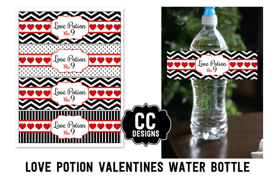 PRINTABLE Valentine Water Bottle Labels Valentine Water Bottle - Etsy