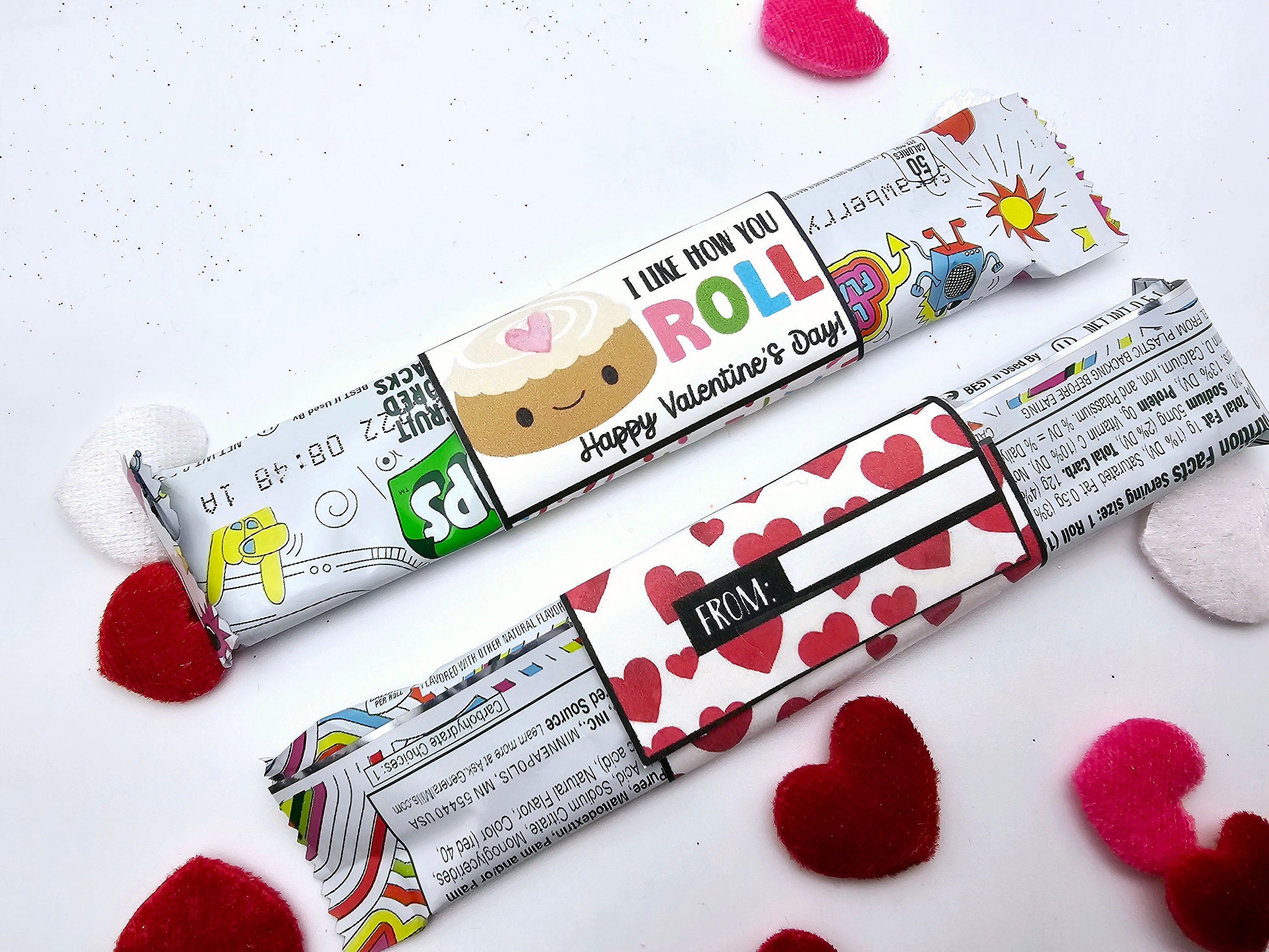 PRINTABLE Cinnamon Roll Fruit Roll Digital Valentine Fruit Roll Wrap ...
