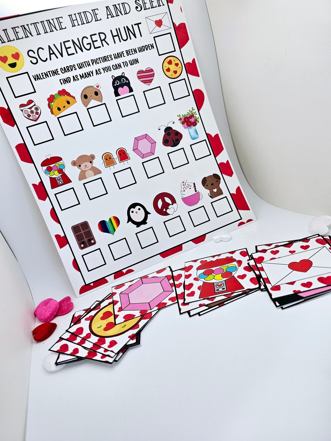 PRINTABLE Valentine Scavenger Hunt Easy Game Hide and Seek Card Game ...