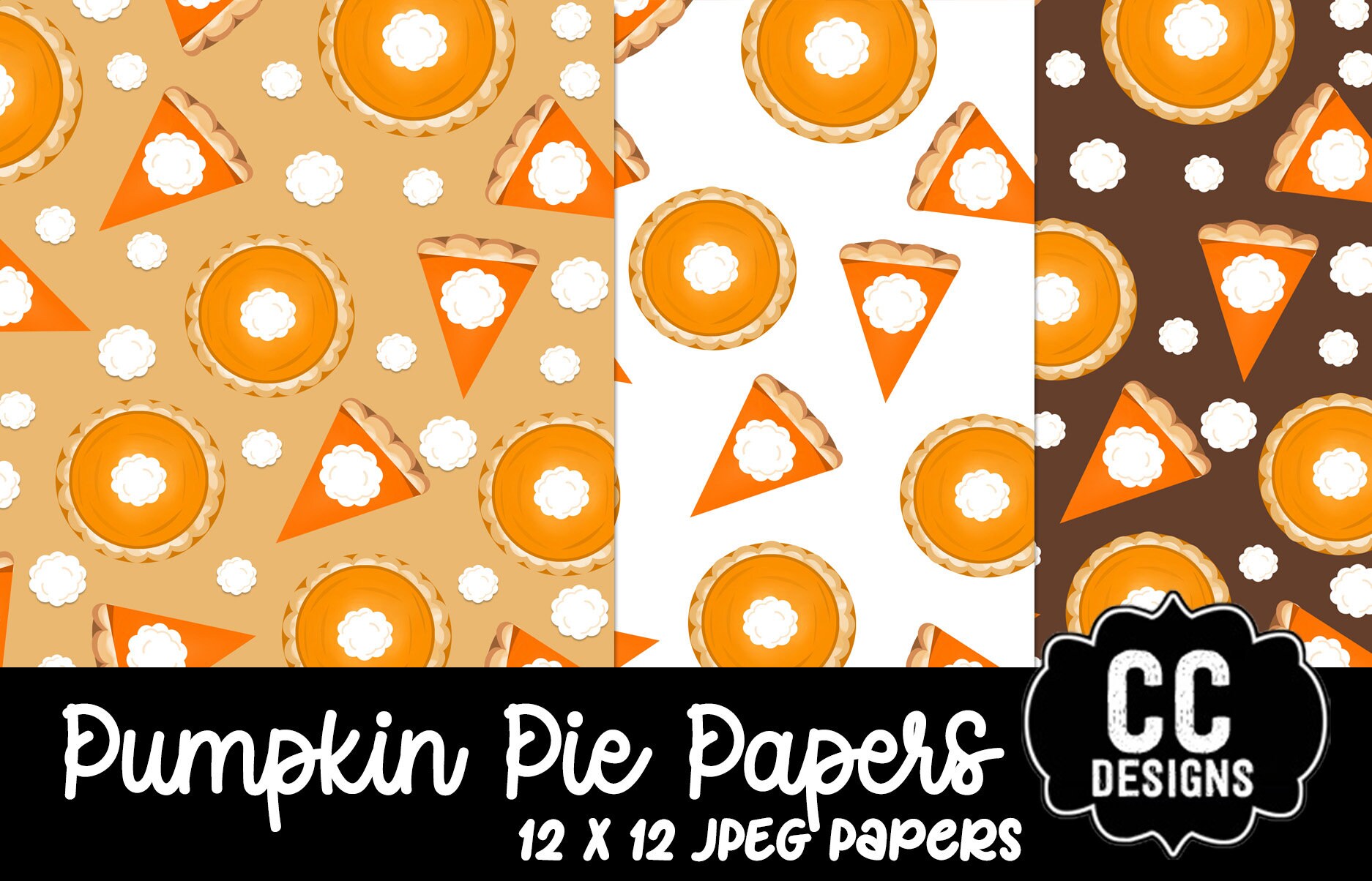 Sweetie Pumpkin Pie Digital Papers Digital Backgrounds THANKSGIVING ...