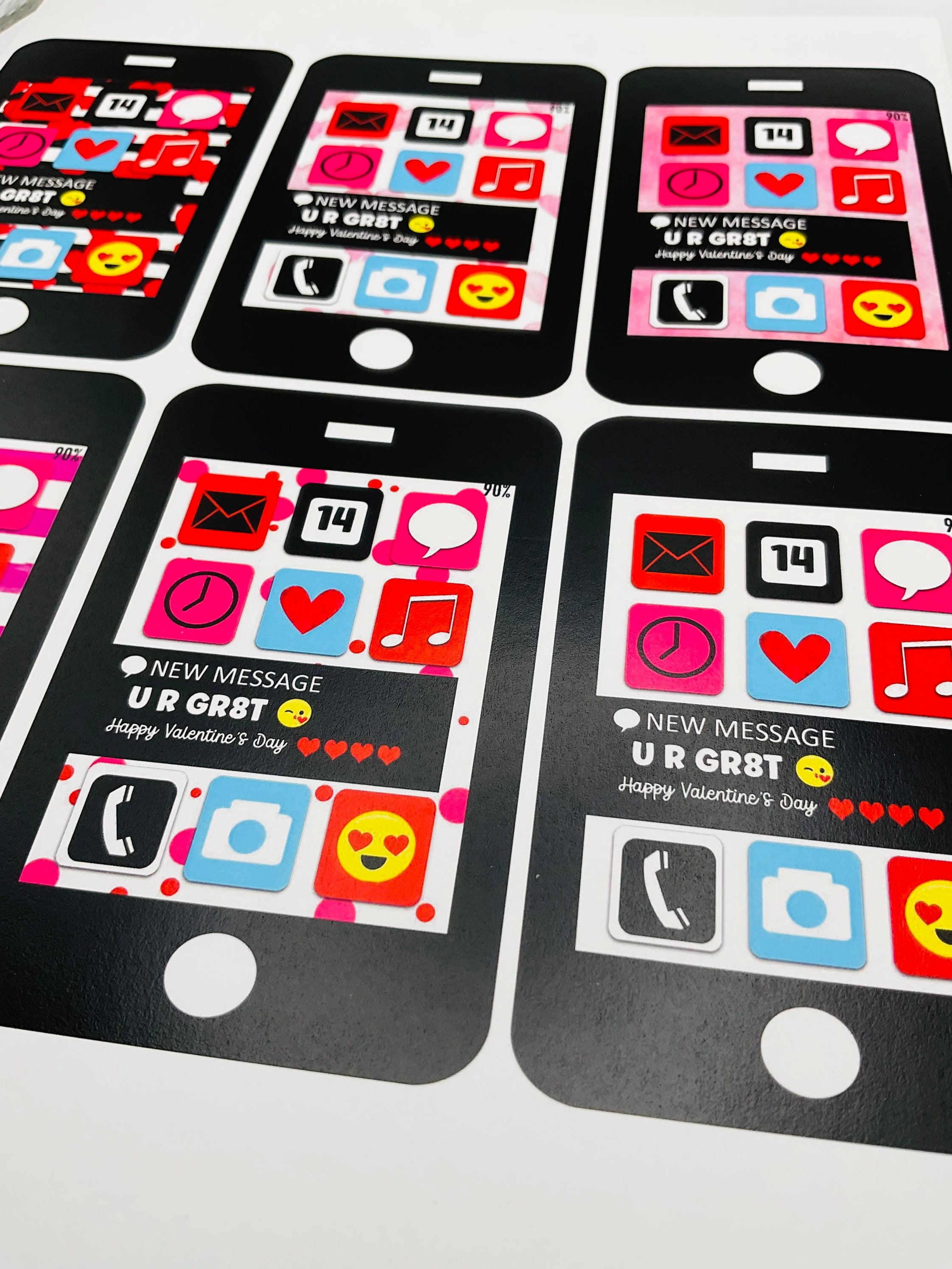 Printable Cell Phone Valentine Card Cut Out Phone for Valentine's Day ...