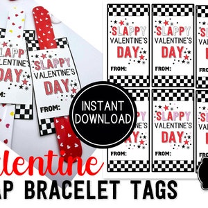 PRINTABLE Bracelet Valentine Printable Slap Bracelet Valentine's Day ...