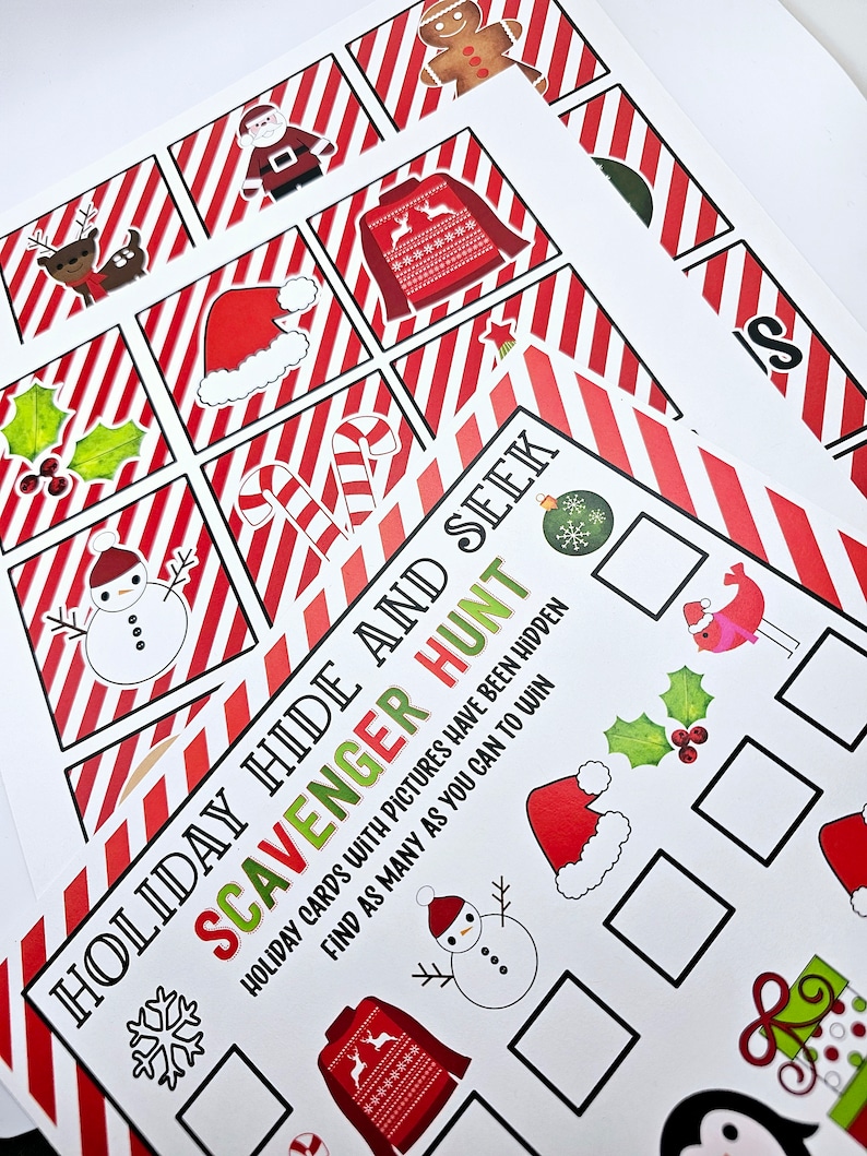PRINTABLE Christmas Holiday Scavenger Indoor Hide Hunt Game Kids Hide ...
