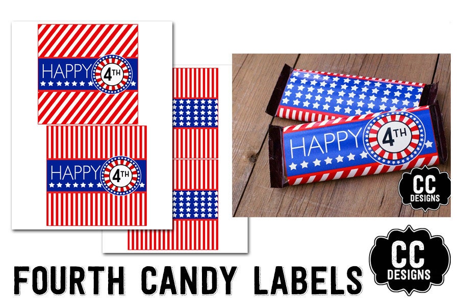 PRINTABLE Fourth of July Candy Wrapper Digital 4th of July Candy Tag ...
