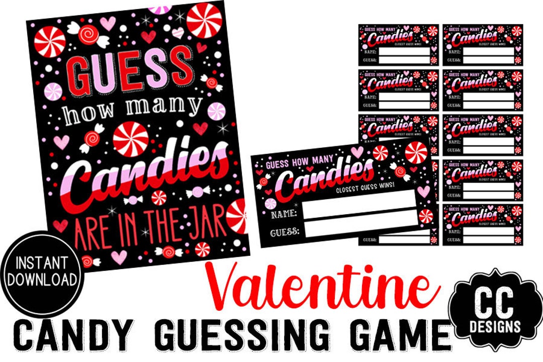 Printable Valentine's Day Guess the Candy Game Great for Parties School ...