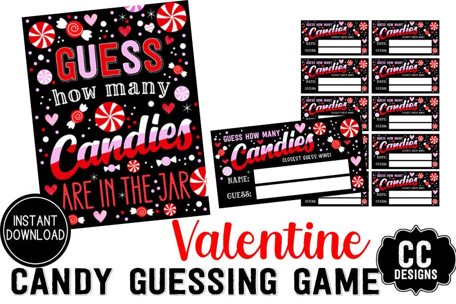Printable Valentine's Day Guess the Candy Game Great for Parties School ...
