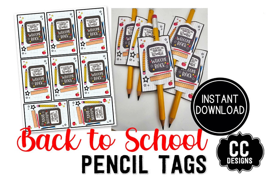 Back to School Pencil Toppers Welcome Back School Pencil Topper Favor ...