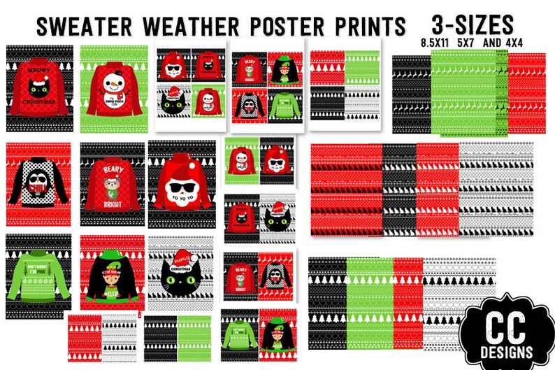 Sweater Weather Classroom Posters Art for Class Decor Sweater Patterns ...