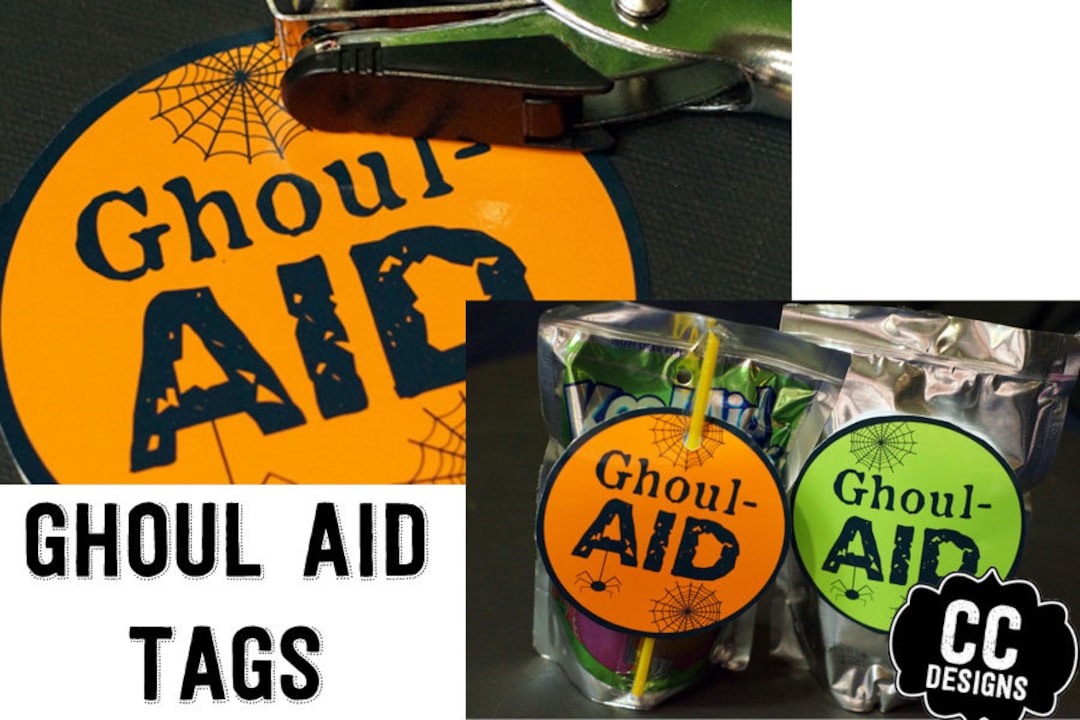 IMPRIMIBLE Ghoul Aid Etiquetas de caja de jugo digital Etiquetas ...