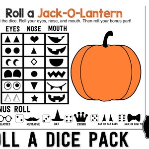 Halloween Games for Kids Roll A Dice Jack O Lantern Game I Classroom ...