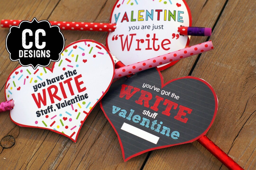PRINTABLE Pencil Valentine Gift Classroom Favor for Kids Pencil DIY ...