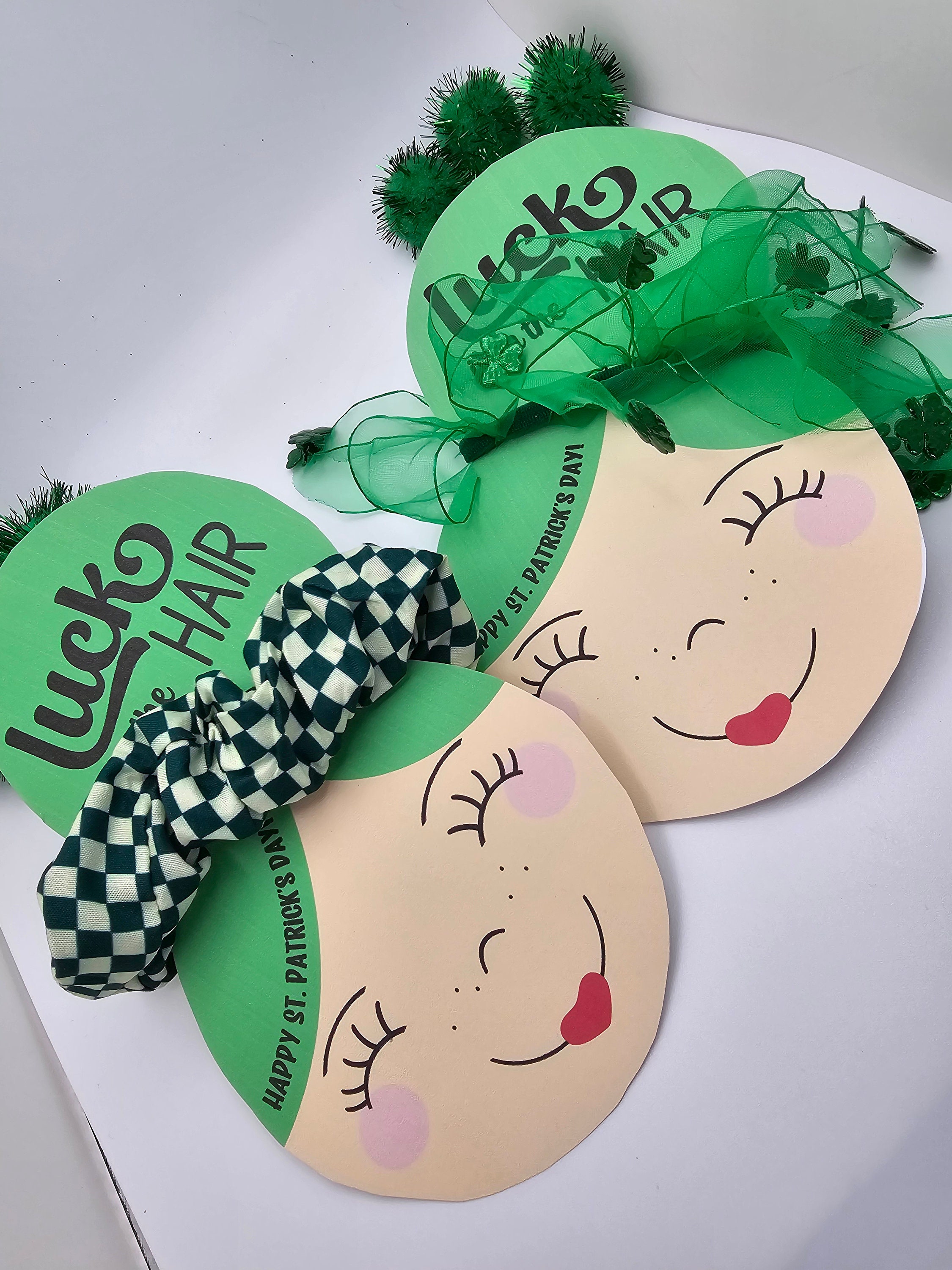 St Patrick's Printable Scrunchie Hair Tie St Patricks Day Favor Card ...