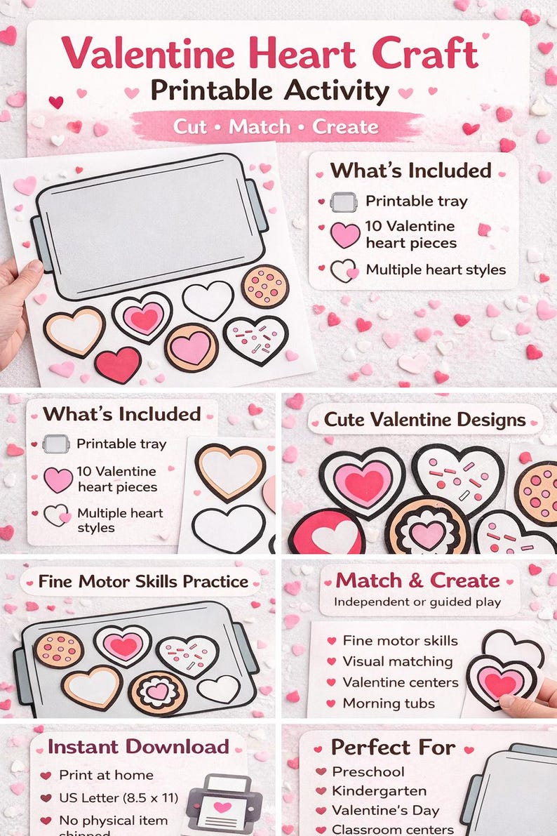 Valentine Craft Printable Build a Cookie Template Bulletin Board Art ...
