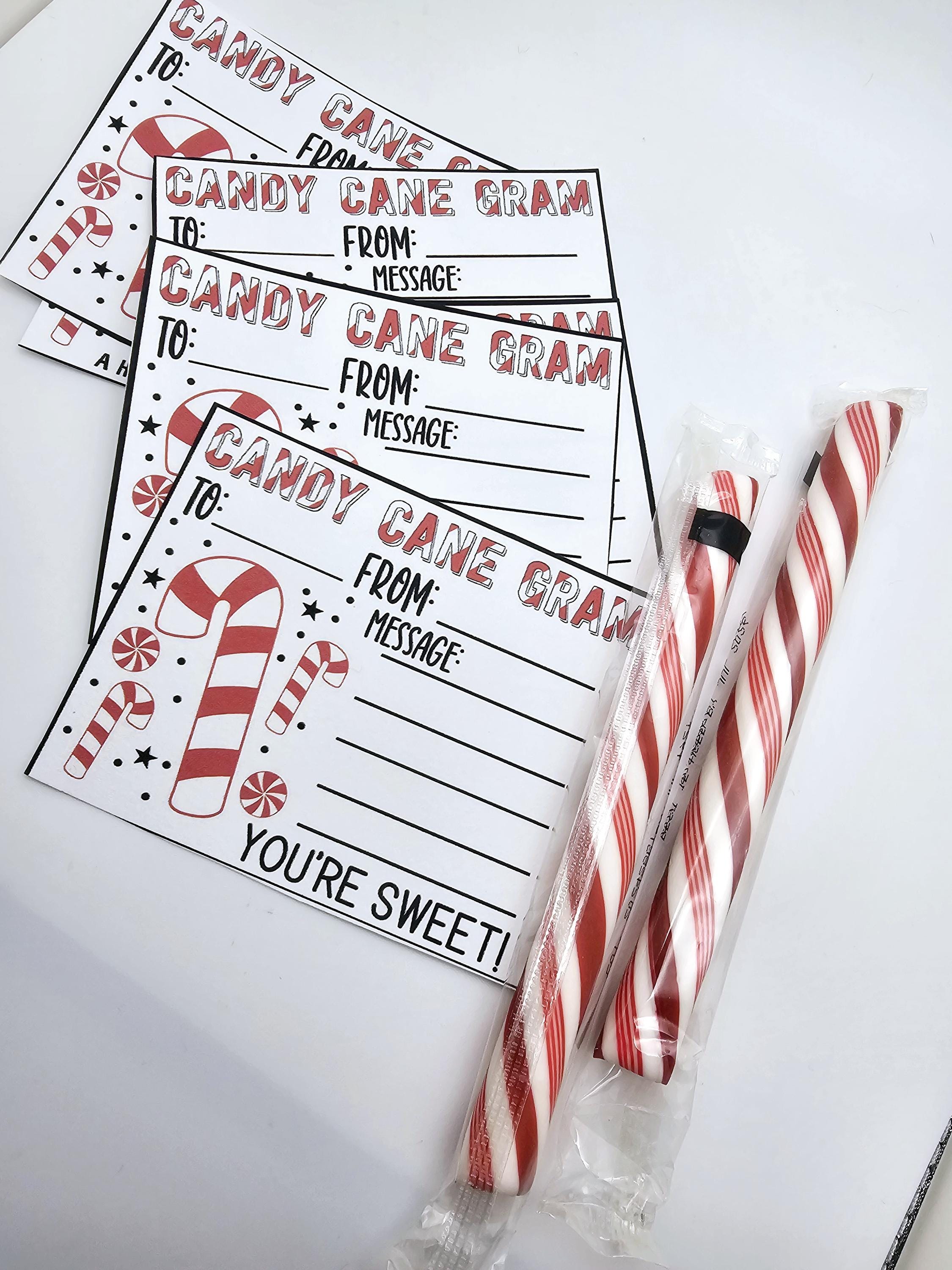 PRINTABLE Candy Cane Gram PTO Grams Christmas Candy Fundraiser Message ...