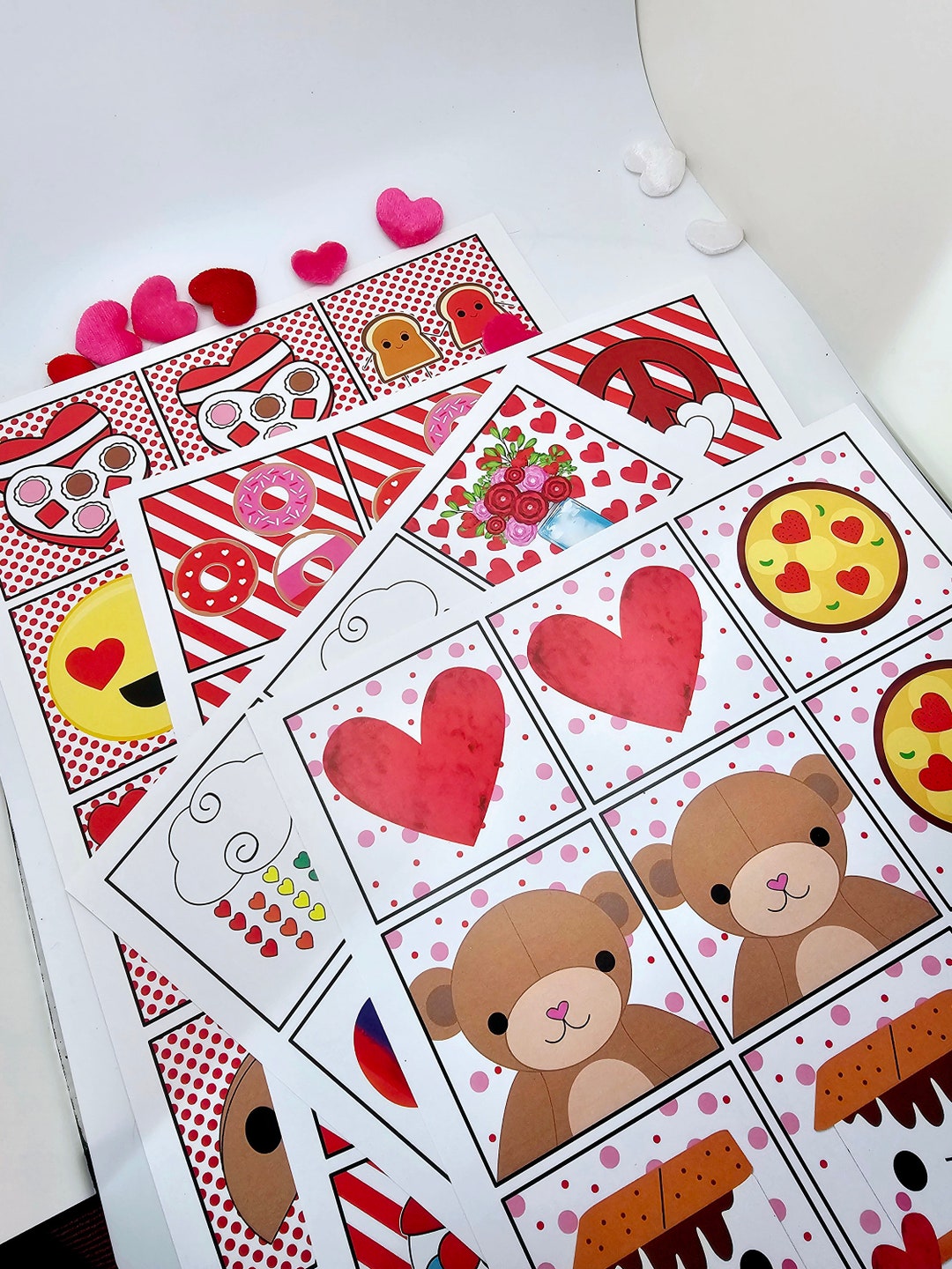 Printable Valentine Match and Memory Flip Game School Snow Day Game Fun ...