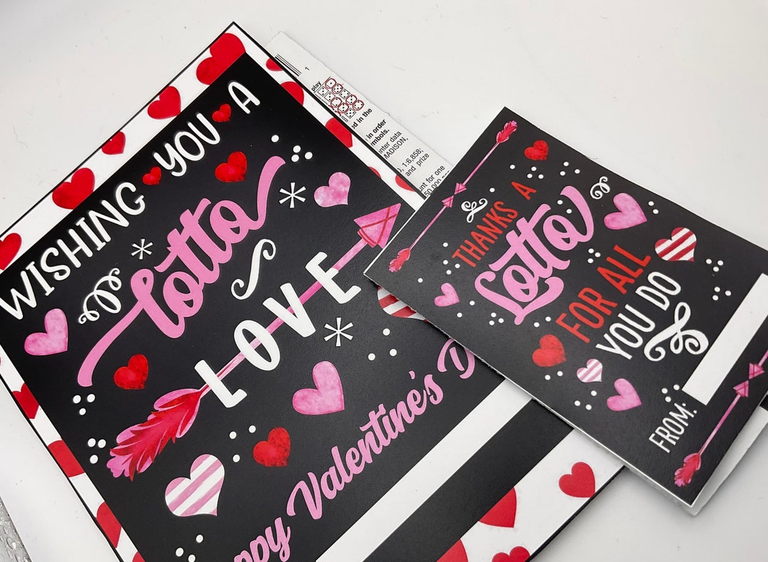 Printable Lotto Valentine Work Friend Lottery Ticket Card Favor DIY ...