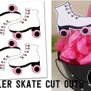 PRINTABLE Roller Skating Birthday Skates Cut Out Centerpieces Party ...
