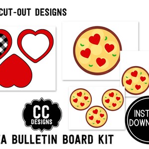 Pizza My Heart Bulletin Board Kit Valentine's Day Every Day Pizza Kit ...