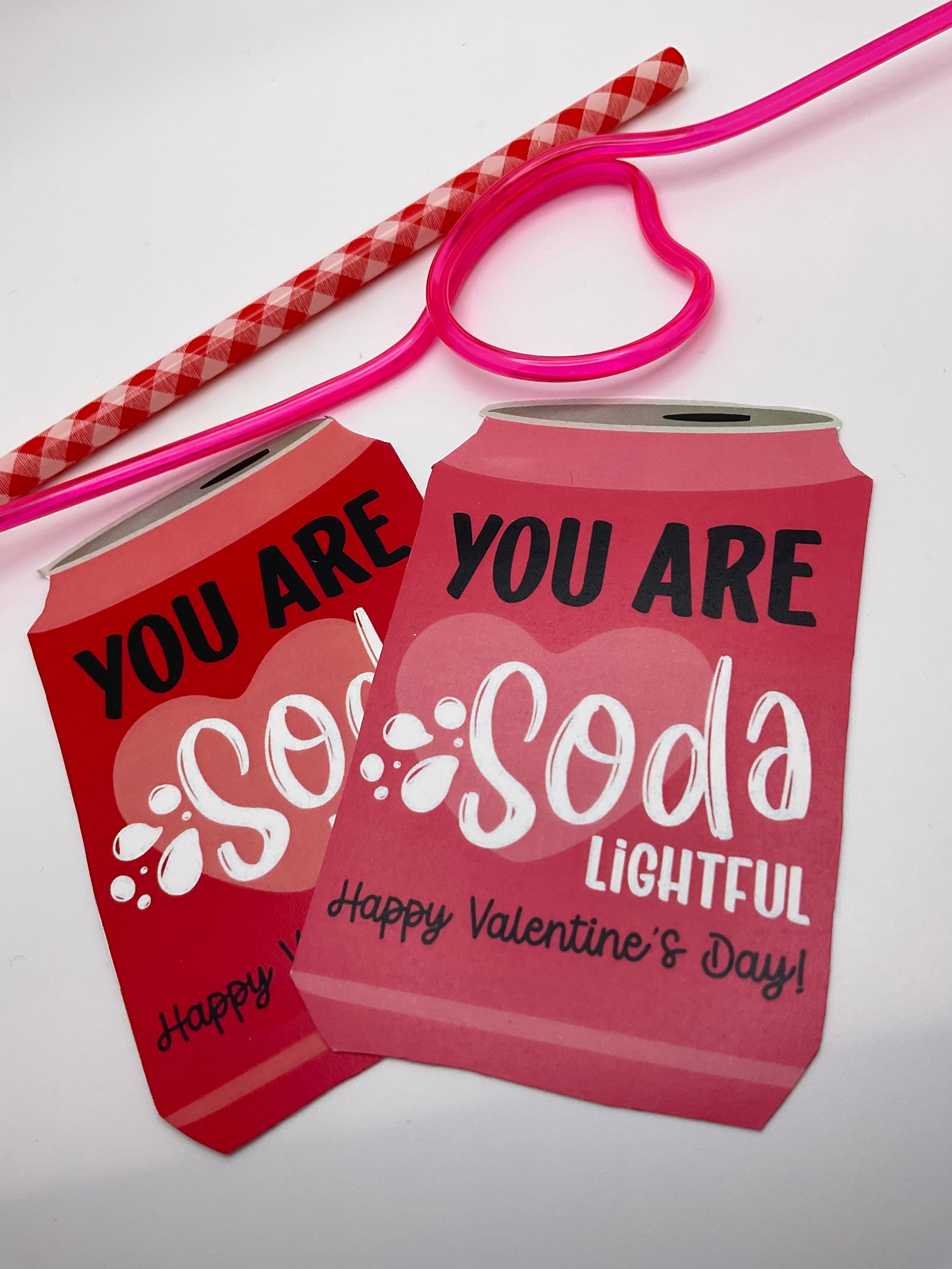 PRINTABLE Soda Valentine Favor Cut Out Can Cards Digital Valentine Soda ...