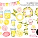 Lemonade Pink Watercolor Word Art Graphic Clipart Digital Illustrations ...