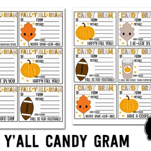 PRINTABLE Fall Y'all Autumn Candy Gram PTO Fundraiser Classroom Fun ...