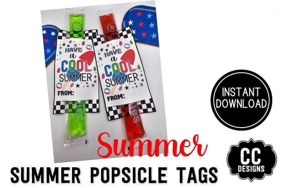 PRINTABLE Summer Pop Tags Tags for Summer Break Popsicle Tags for Ice ...