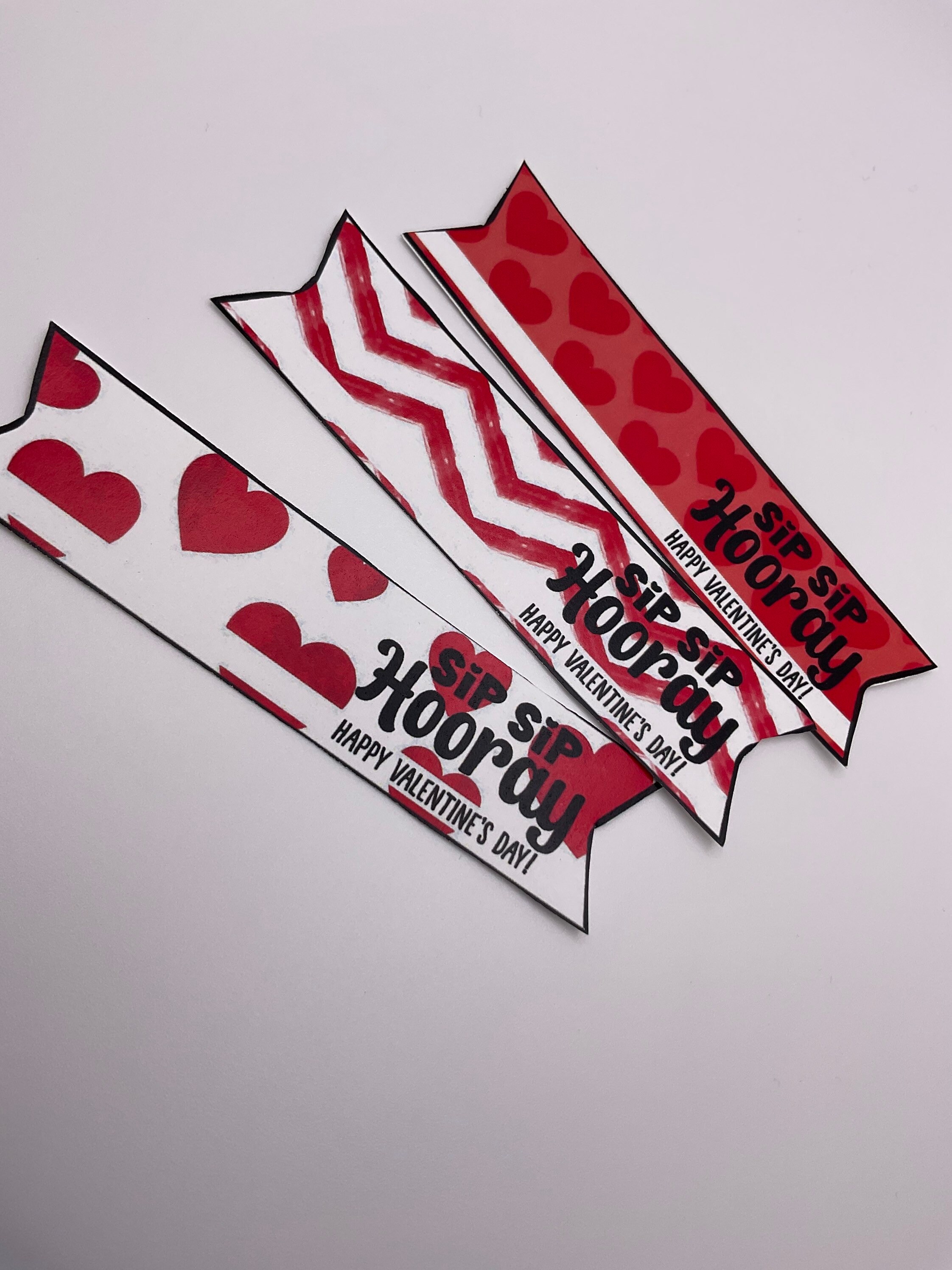 PRINTABLE Straw Flags Favor Card Printable Valentine Printable for Kids ...