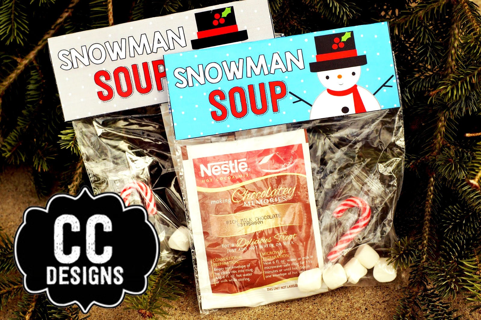 Printable - Snowman Soup Bag Toppers Christmas Party Party Supplies ...