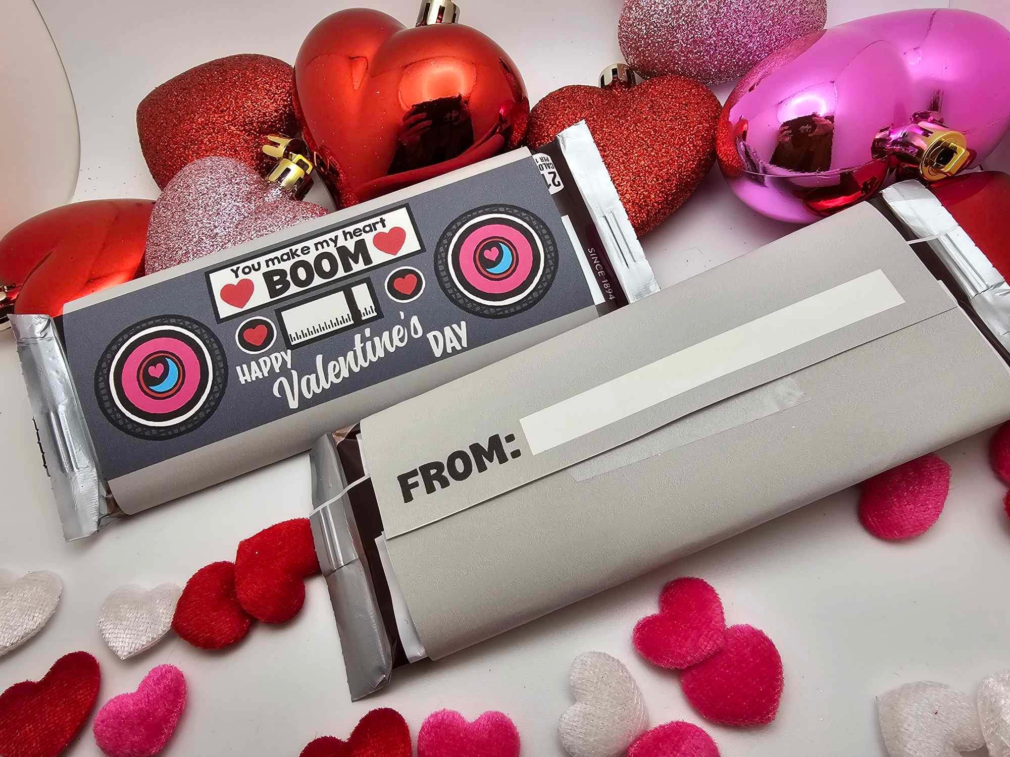 Printable Valentine Candy Boombox Wrapper Valentine's Day Caney Wrap ...