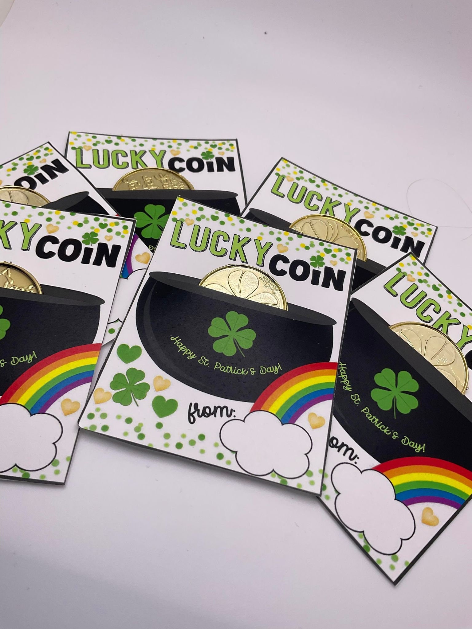 Printable Lucky Coin Class Party Favor Happy St. Patrick's Day Lucky ...