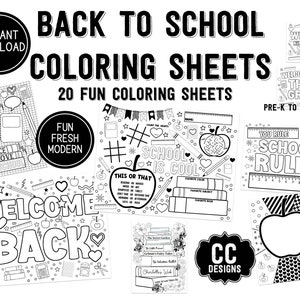 PRINTABLE Back to School Grades Doodle Activity and Coloring Sheets ...