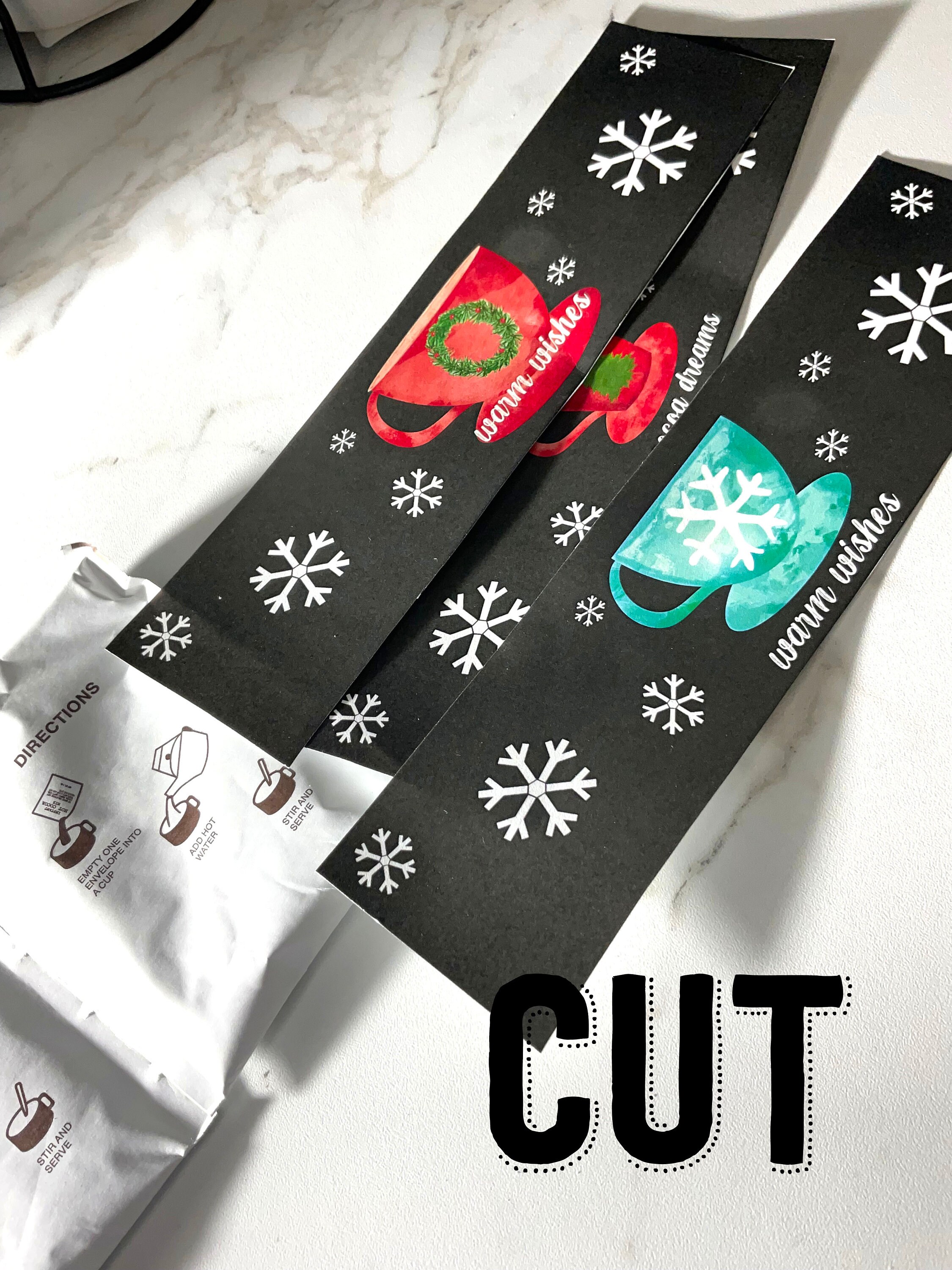 PRINTABLE Hot Chocolate Pack Wrap Tags Christmas Favor Hot Cocoa Treat ...