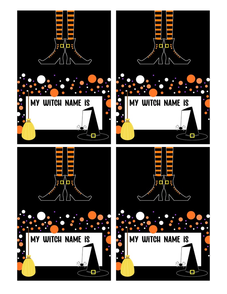 Printable Witch Game Halloween What is Your Witch Name Generator Fun ...